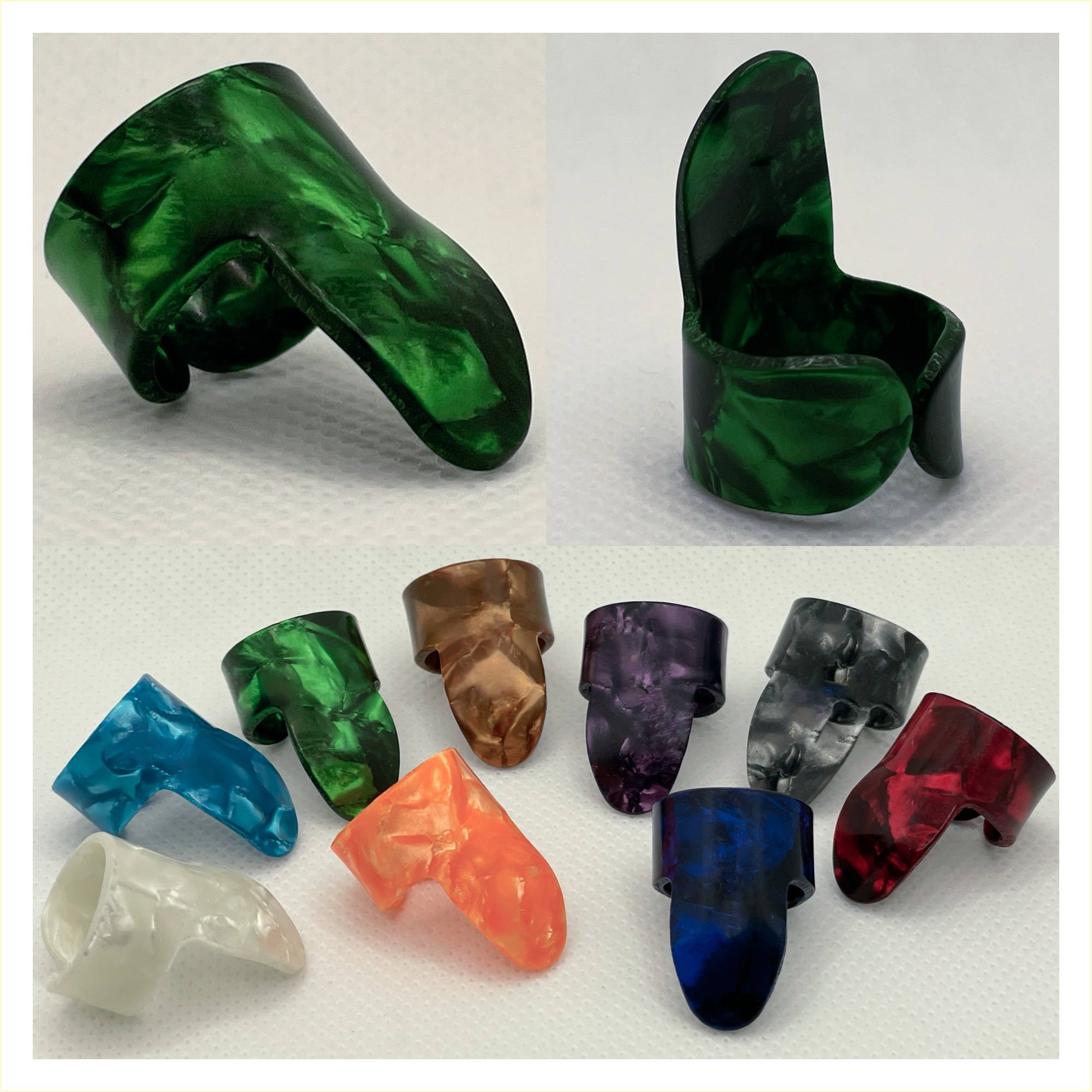 Taifun Celluloid Finger Pick Perloid Green – Tonwirbel